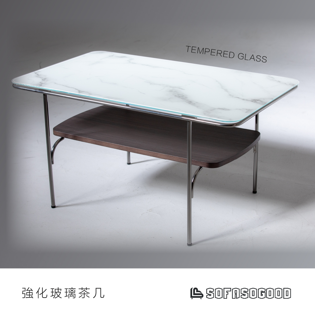 HAGEN White Marble Tempered Glass Tea Table 哈根白色雲石紋強化玻璃茶几 - SOFASOGOOD ...